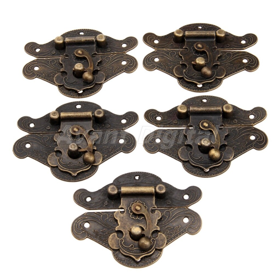 Mini Vintage Wooden Box Latch Hasp Lock Durable Hardware Decorative ...