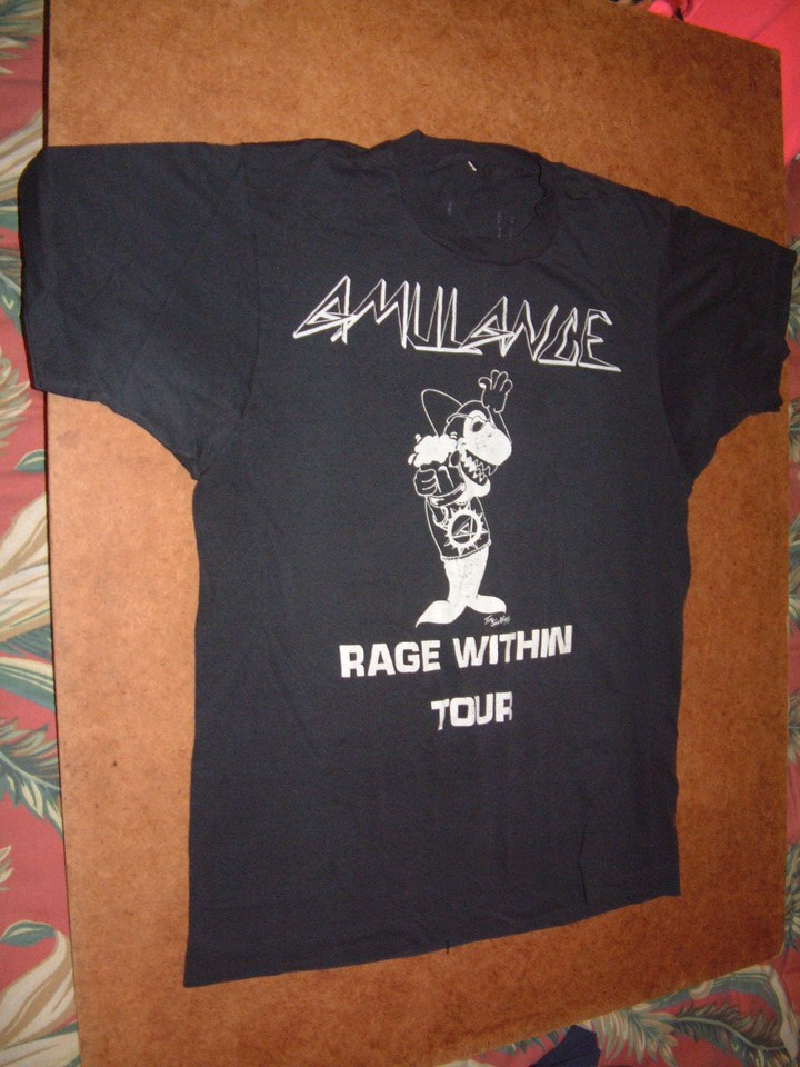 AMULANCE Rage Within Tour 1989 Vintage Metal Band T-Shirt L? Shark ...