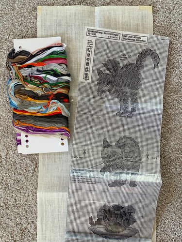 Eva Rosenstand KITTENS Bell Pull Cross Stitch Cats Linen Thread Chart ...