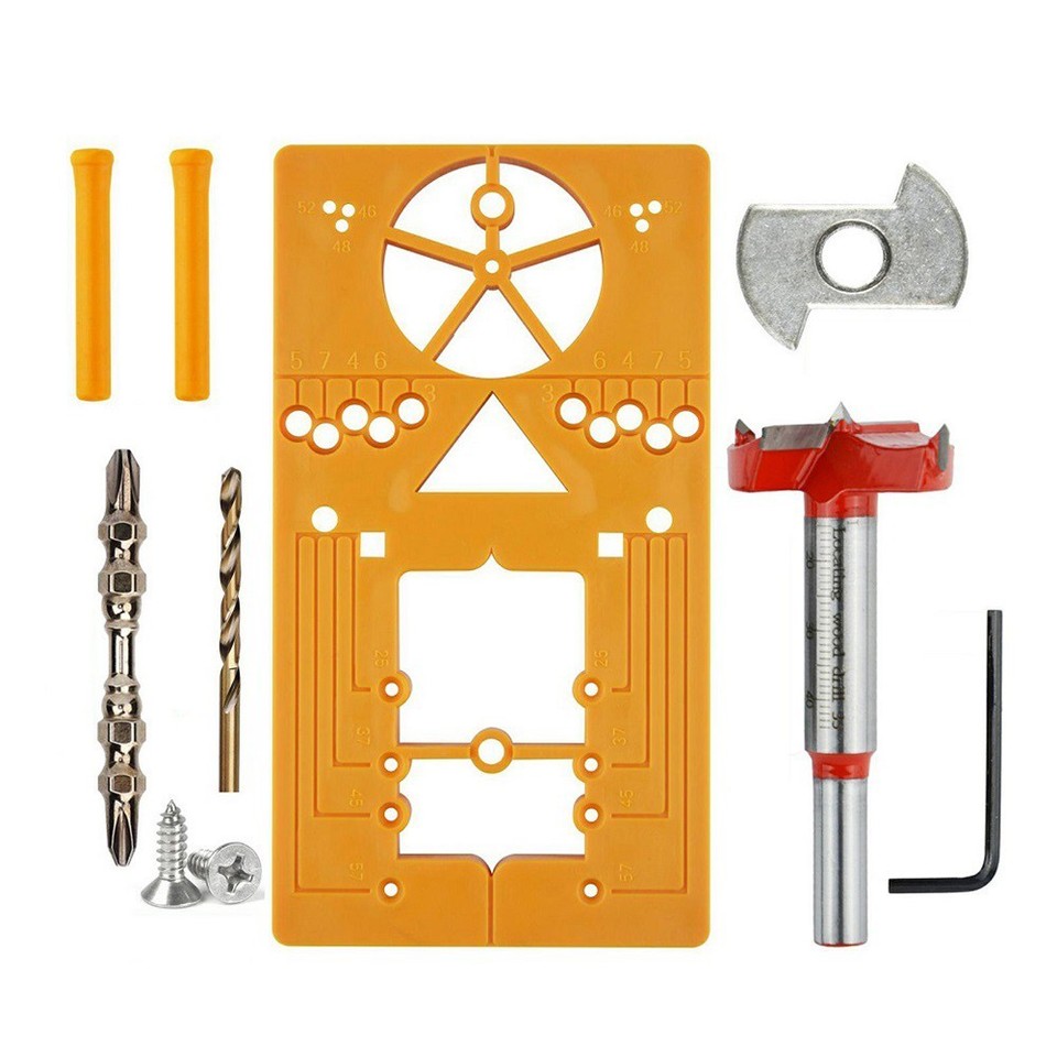Concealed Hinge Cutter Tool Set Self Centering 35mm Concealed Hinge Jig ...