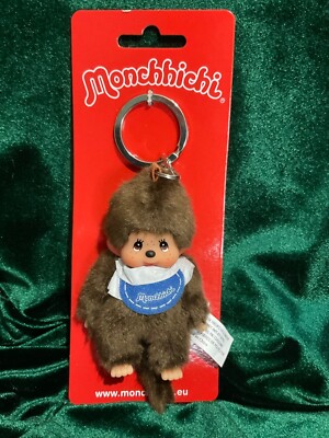 MONCHHICHI BOY Keychain Sekiguchi 4" Blue Bib Monkey Collectible Plush ...