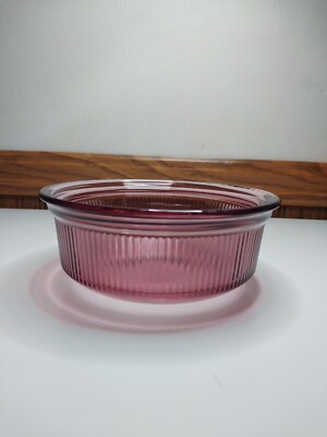 Corning Ware Pyrex Vision USA Cranberry 1 Pint 450ml Glass Souffle ...