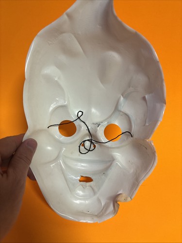Plastic Casper Mask Halloween Vtg Ghost Decoration Rare Gus Scary 60s ...