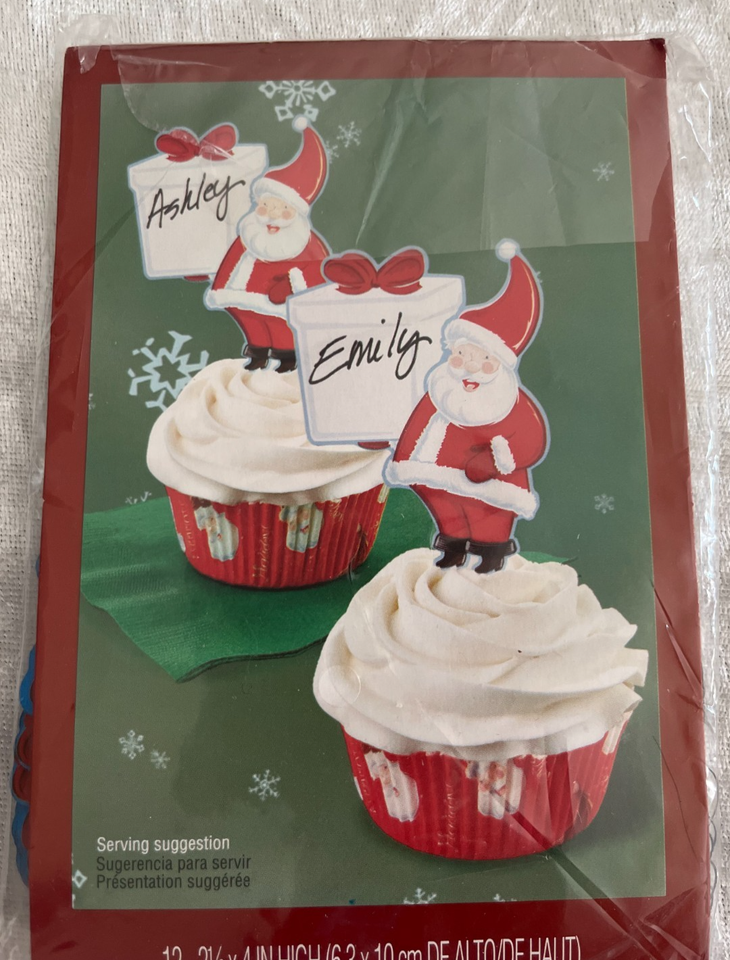 Christmas Cupcake Picks lot of 48 Meri-Meri snowmen, candies, santas | eBay
