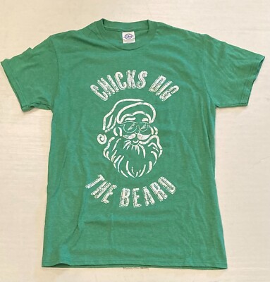 Men's Chicks Dig The Beard Green Short Sleeve T-Shirt Small S NEW | eBay