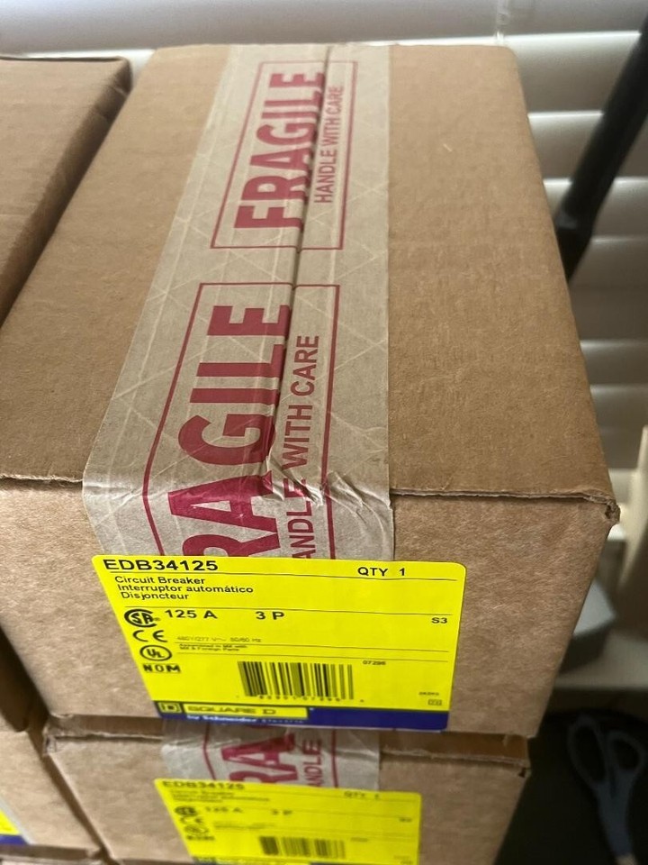 New Square D EDB34125 125 Amp 3 Pole Circuit Breaker Same Day Ship | eBay