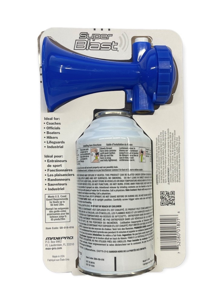 BOAT MARINE Safety Sports HAND HELD AIR HORN Large 8oz up to Mile range ...