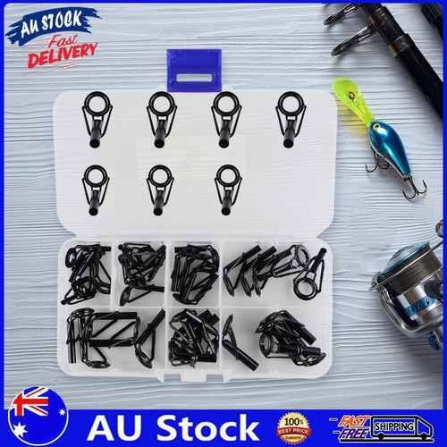 AU 35pcs Rod Tip Top Smooth Mixed Size Fishing Rod Tip Ring Fish Tackle ...