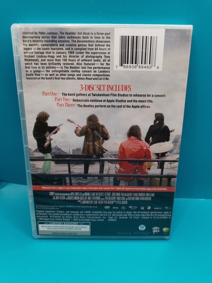 The Beatles Get Back DVD 3 Disc Set, Region 1, Peter Jackson | eBay UK