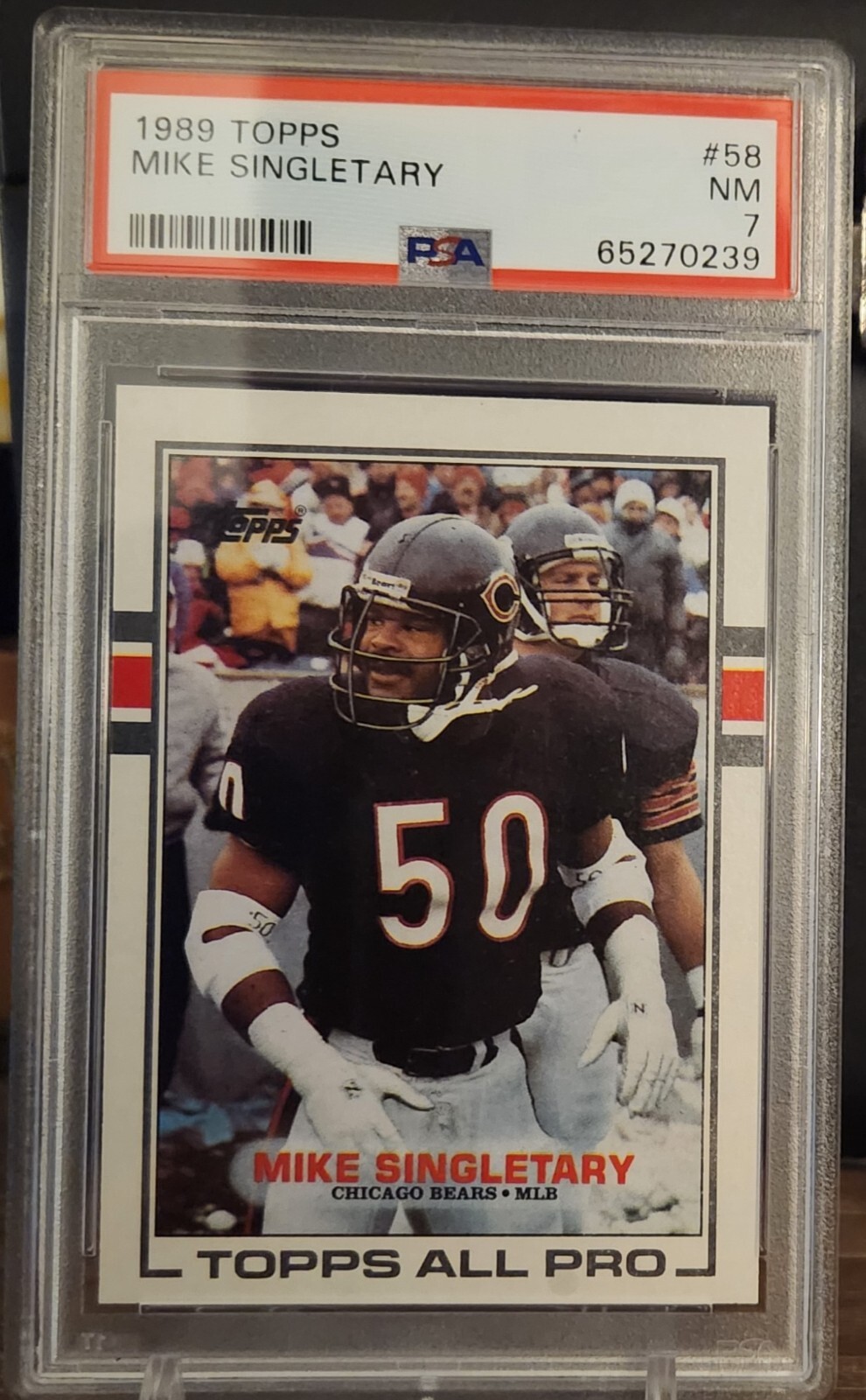 MIKE SINGLETARY 1989 Topps ALL PRO Card #58 Chicago Bears and Line ...