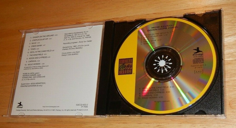 MOSE ALLISON - DOWN HOME PIANO - CD - 1997 Remaster | eBay