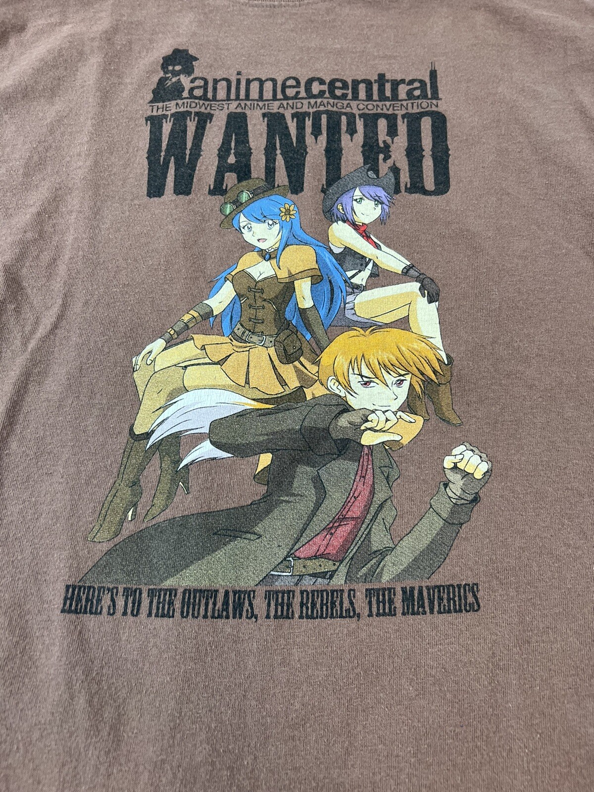 Anime Central Midwest Convention Wanted Shirt Brown S… - Gem