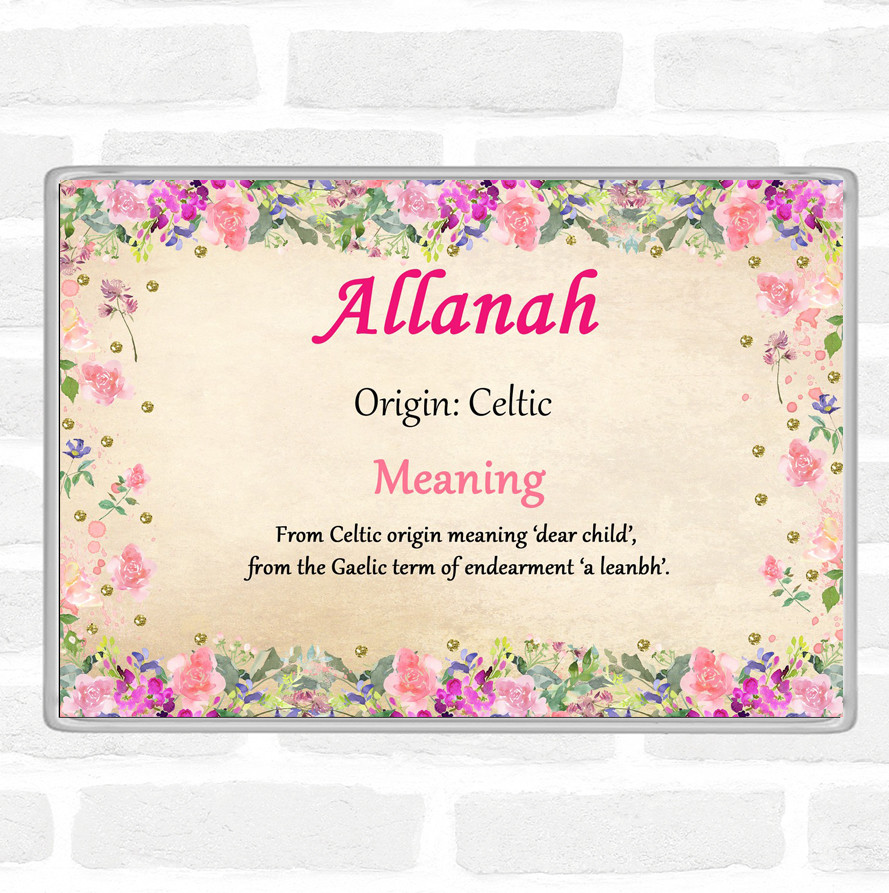 Allanah Name Meaning Jumbo Fridge Magnet Floral | eBay UK
