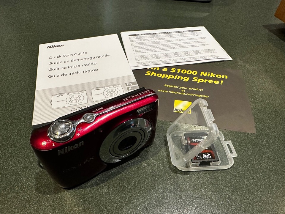 Nikon COOLPIX L22 12.0MP Digital Camera - Red - TESTED 18208261987 | eBay