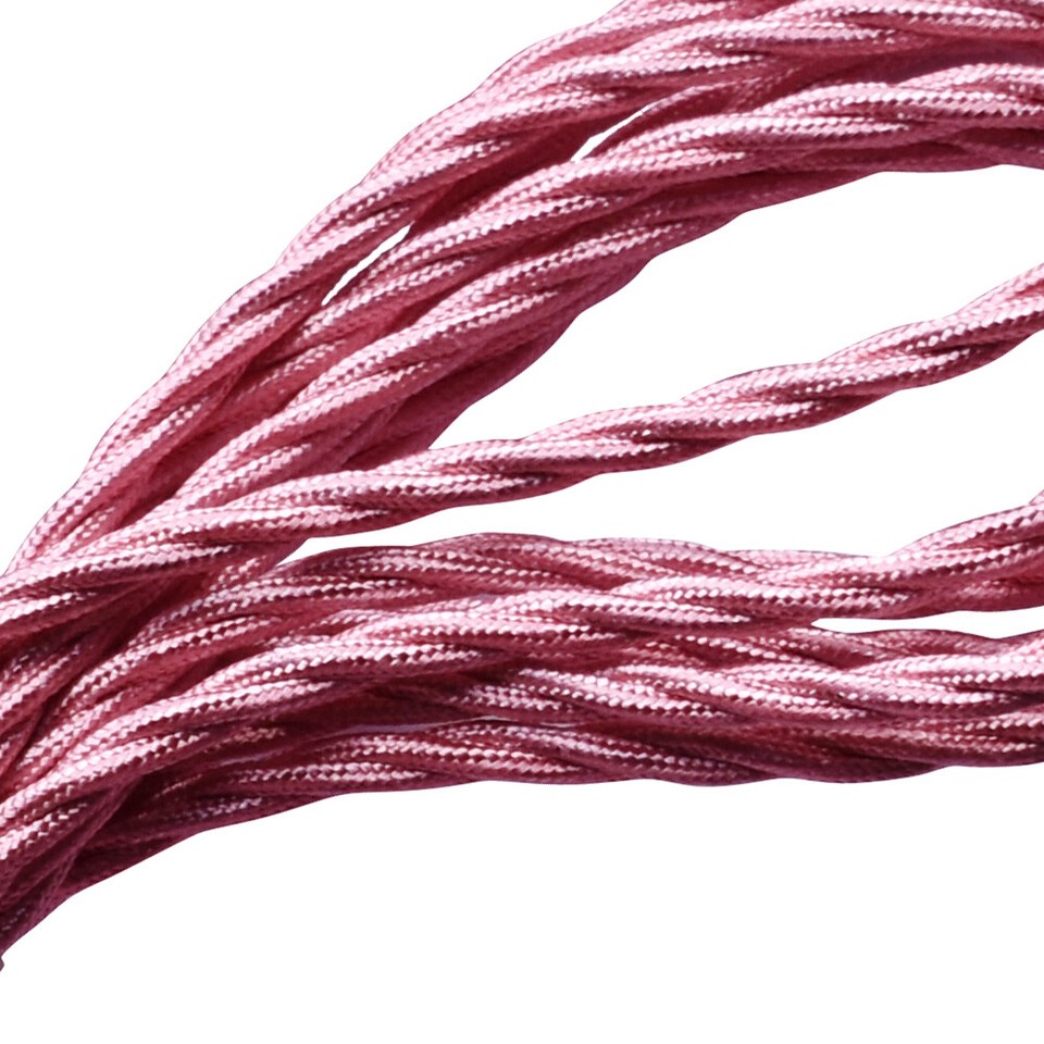 2/3 Core Twisted Braided Fabric Cables Vintage Style Coloured Wire Lamp ...