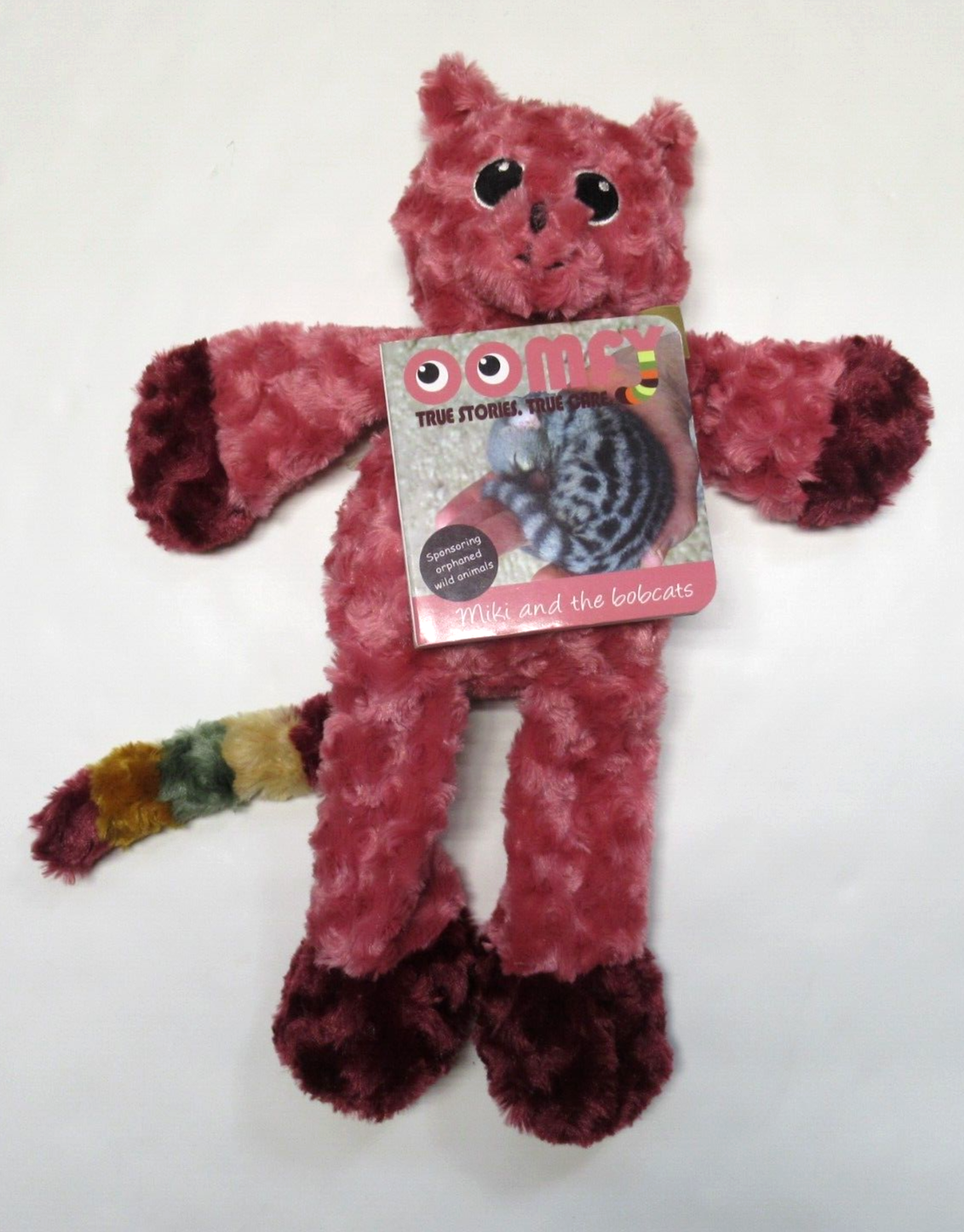 OOMFY PLUSH GENET Pink Wild Cat Ringed Tail 19" Stuffed w/ True Stories ...