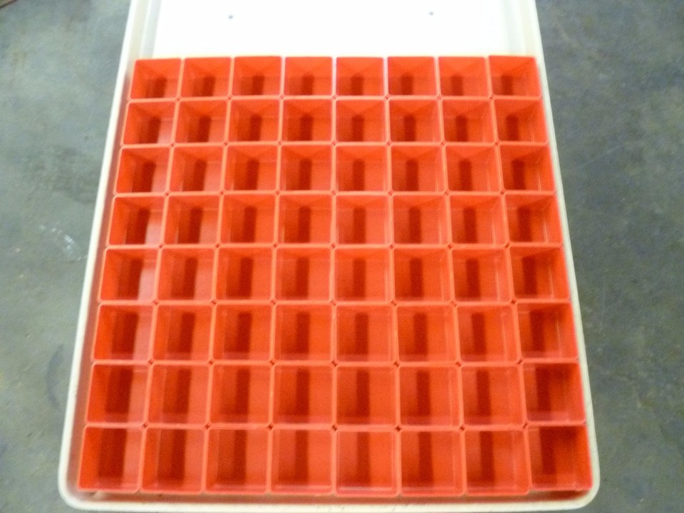 64 3"x3"x2" Red Plastic Boxes for Vertical Lift Storage System Bins ...