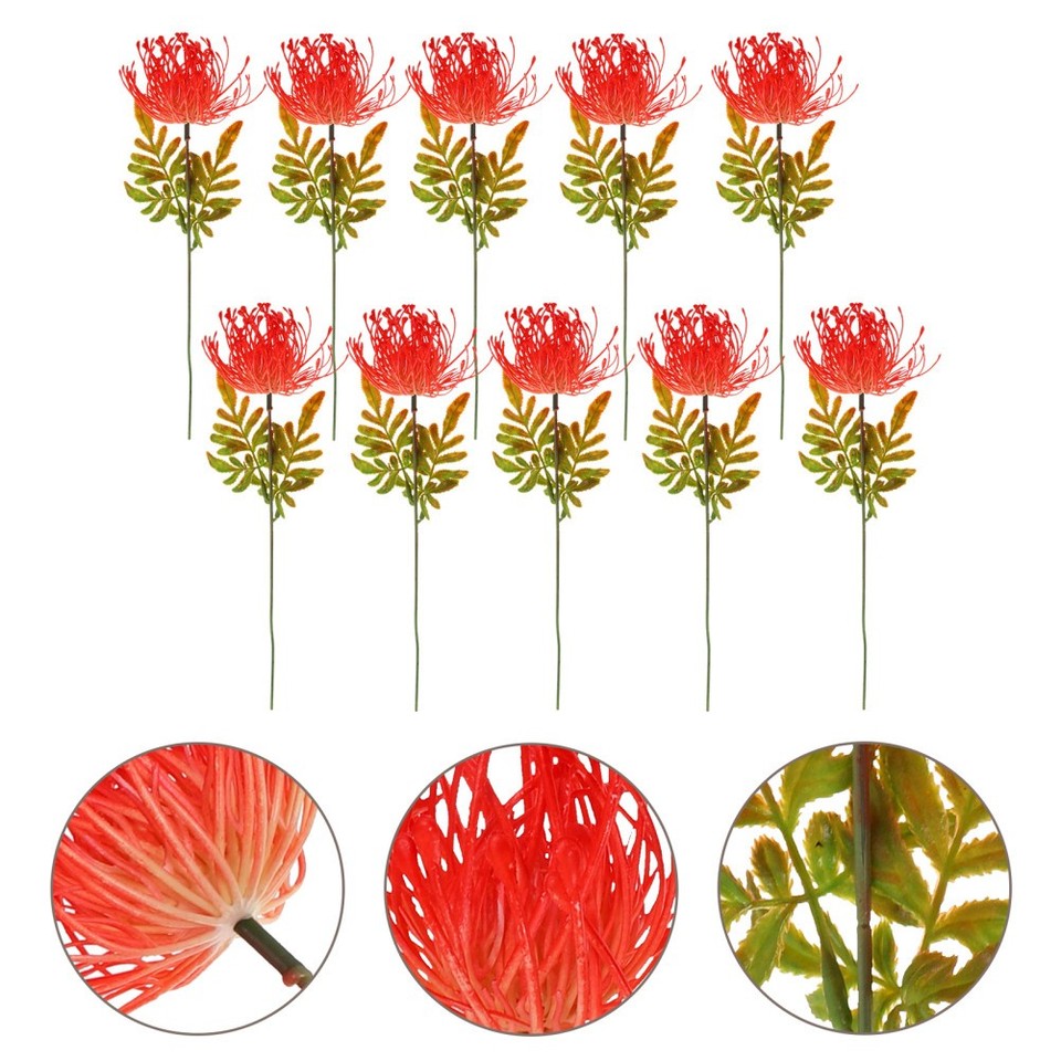 10 Pcs Artificial Red Spider Lily Flower Stems for Party Decoration ...