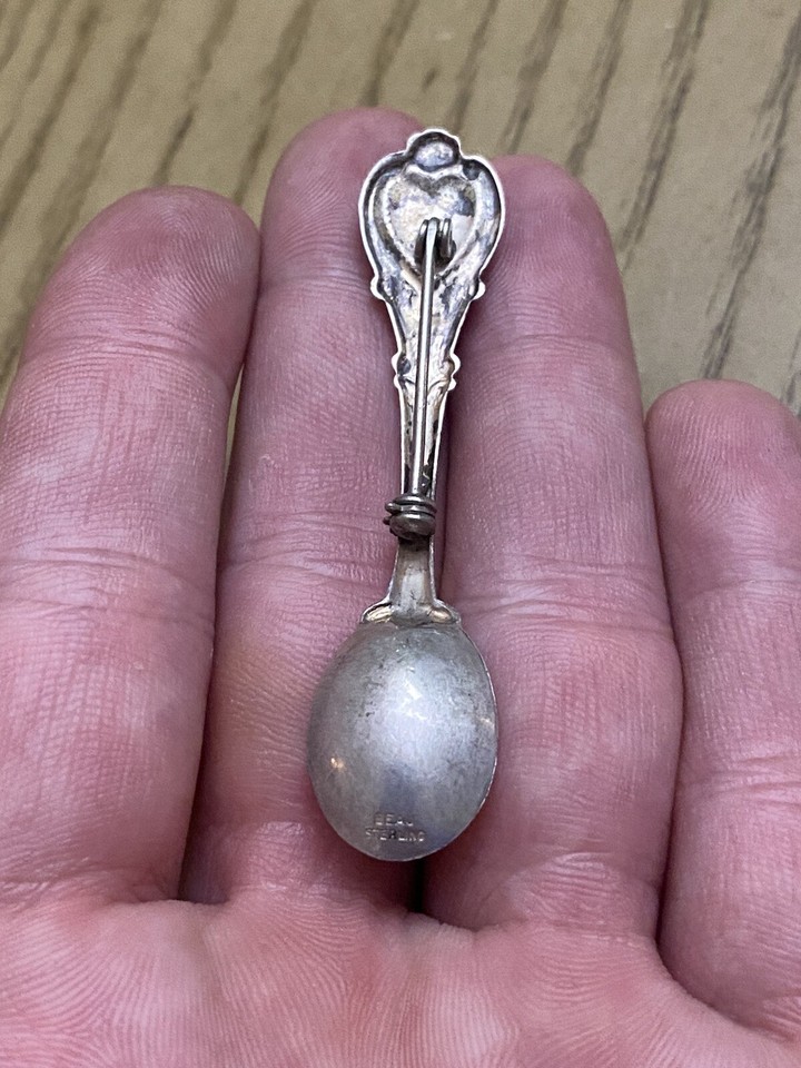 Vintage Beau Sterling Silver Florida Signed Spoon Pin Brooch Figural ...