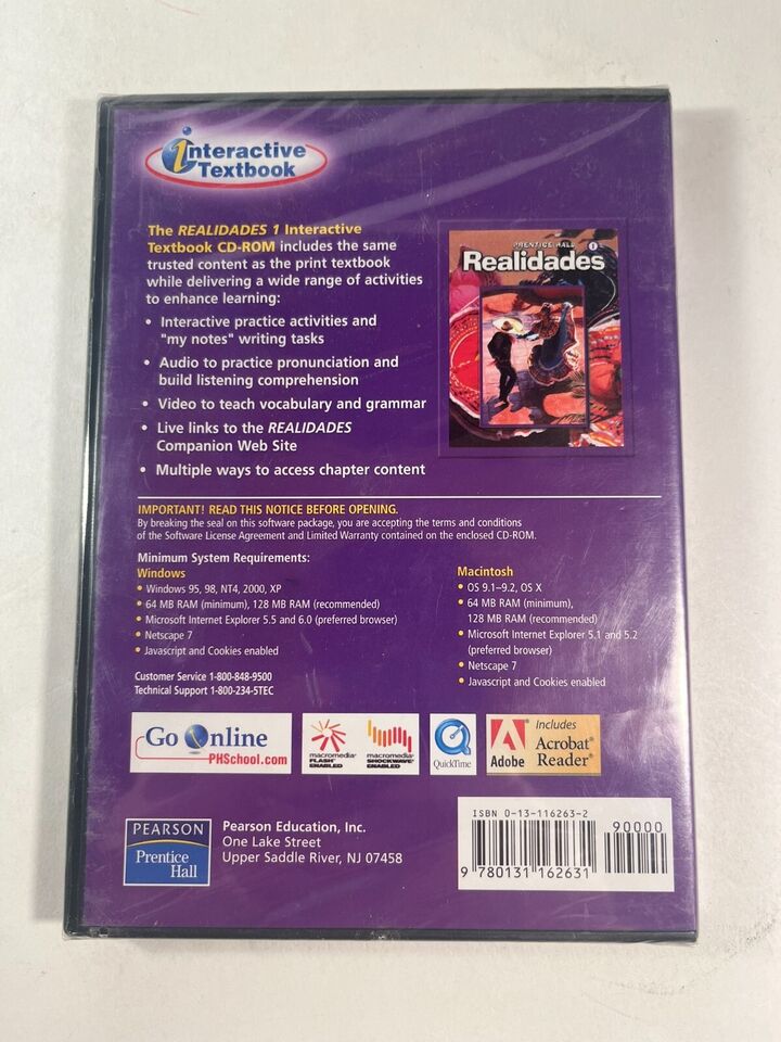 Realidades Level 1 Interactive Text CD Rom Spanish Prentice Hall ...