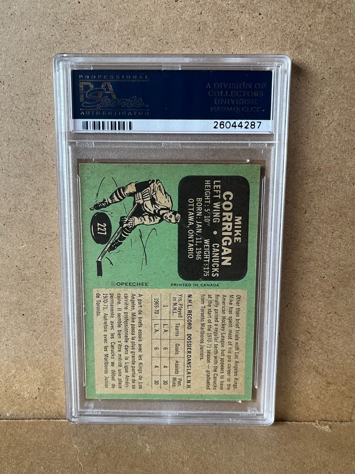 1970 OPC #227 Mike Corrigan PSA 8 (Rookie Card) | eBay