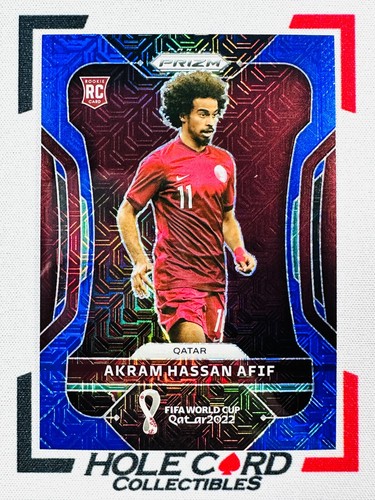 AKRAM HASSAN AFIF 2022 Panini Prizm FIFA World Cup #186 Blue Mojo Prizm ...