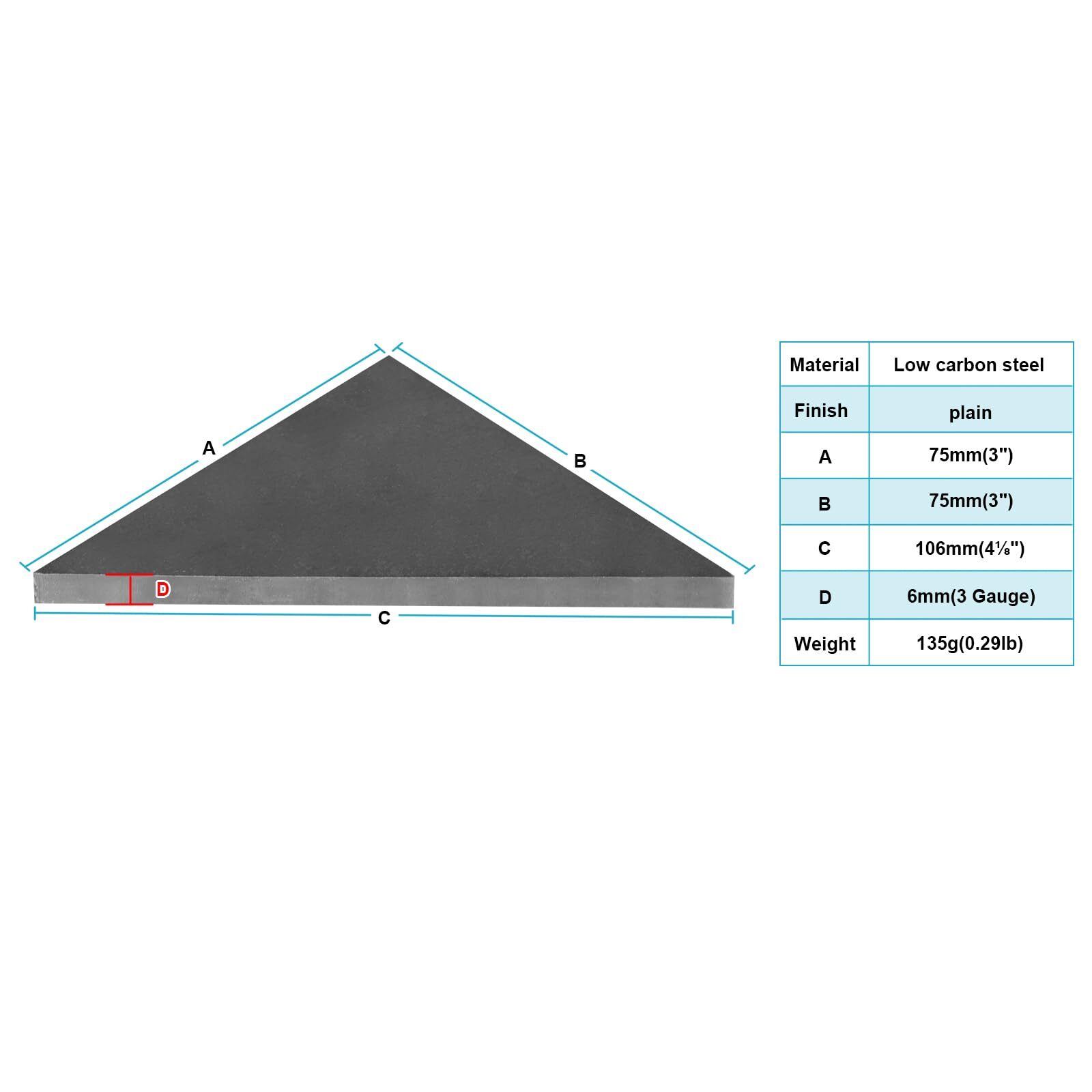 10 PCS Heavy Duty Steel Plate Gussets 3" x 3" x 1/4" Weld On Triangle ...