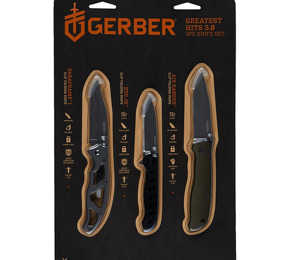 Gerber 990014158 3-Piece Folding Knife Set - Black for sale online | eBay