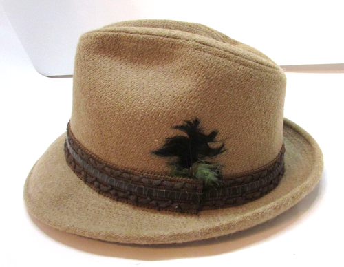 Nice Vintage Botany 500 USA Camel Color Beige Fedora Hat 100% Wool Felt ...