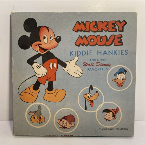 WALT DISNEY MICKEY MOUSE KIDDIE HANKIES ORIGINAL BOX 1930's BIG BAD ...