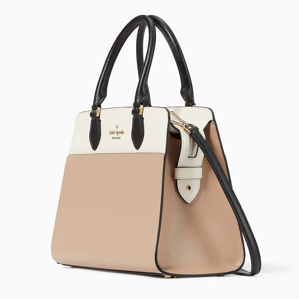 Madison Colorblock Saffiano Leather Satchel Toasted Hazelnut NWT $429 ...
