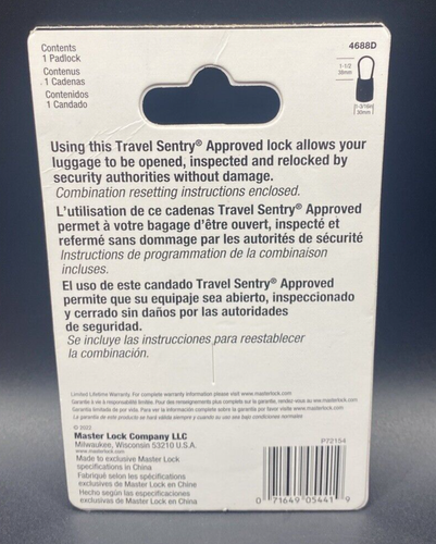 Master Lock 4688D Luggage Lock with Flexible Shackle for sale online | eBay