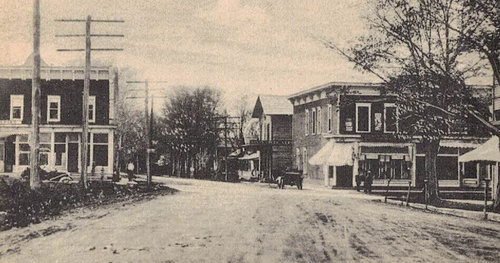 C.1910 Railroad R.R. Street Sandy Creek NY Old Cars Shops Dirt Vintage ...