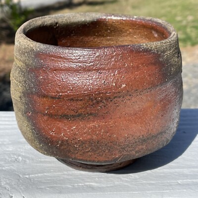 Vintage 20th C. Japanese Bizen Ware Pottery Ash Glaze Bowl Vase Teabowl ...