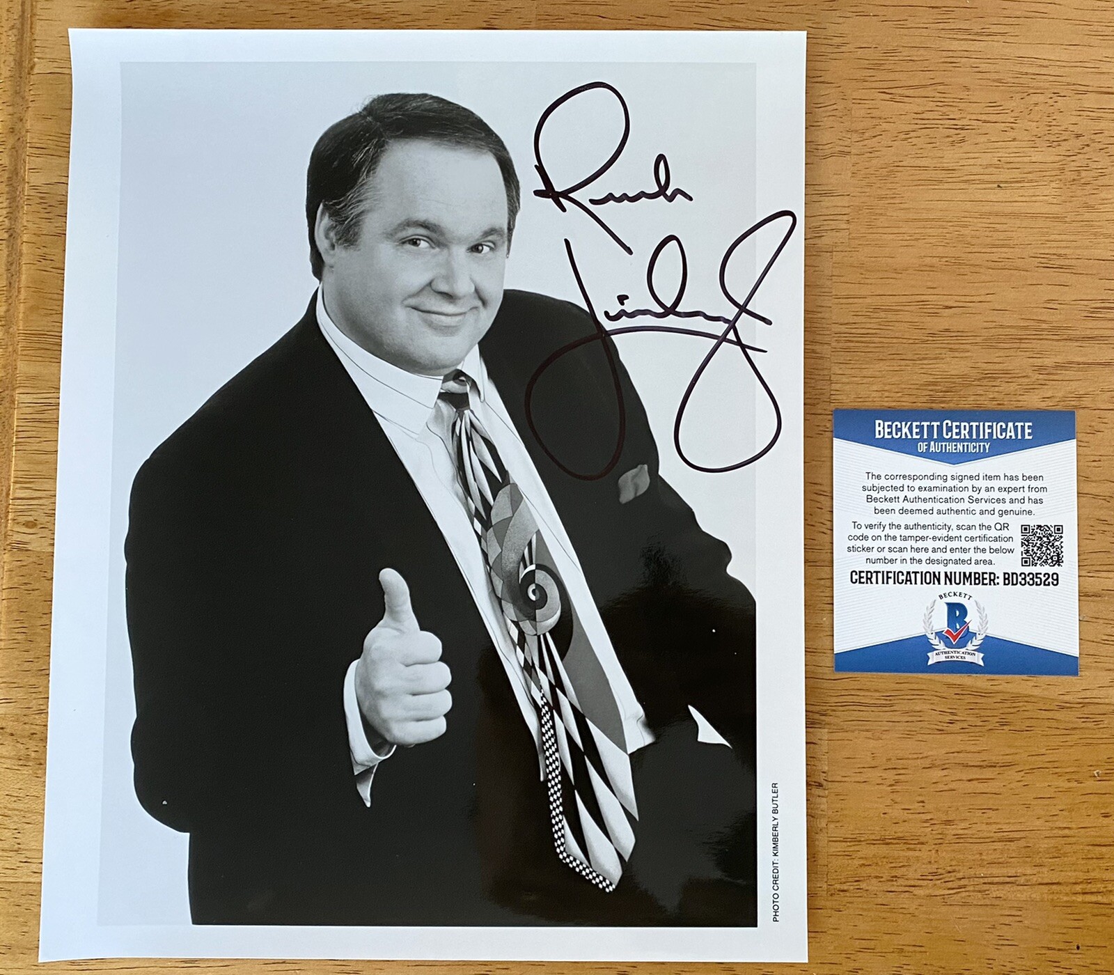 Rush Limbaugh Signed Autographed 8x10 Photo BAS Beckett Conservative ...