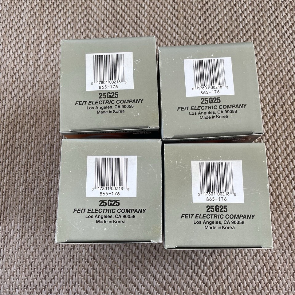 LOT OF 4 Feit Electric 25w G25 Long Life Globe Light Bulb Clear ...