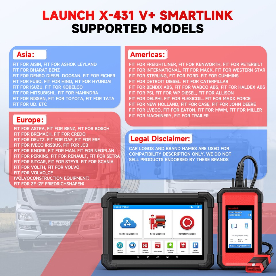 2025 Launch X-431 V+ SmartLink HD Car Van HGV Truck Tractors Diagnostic ...