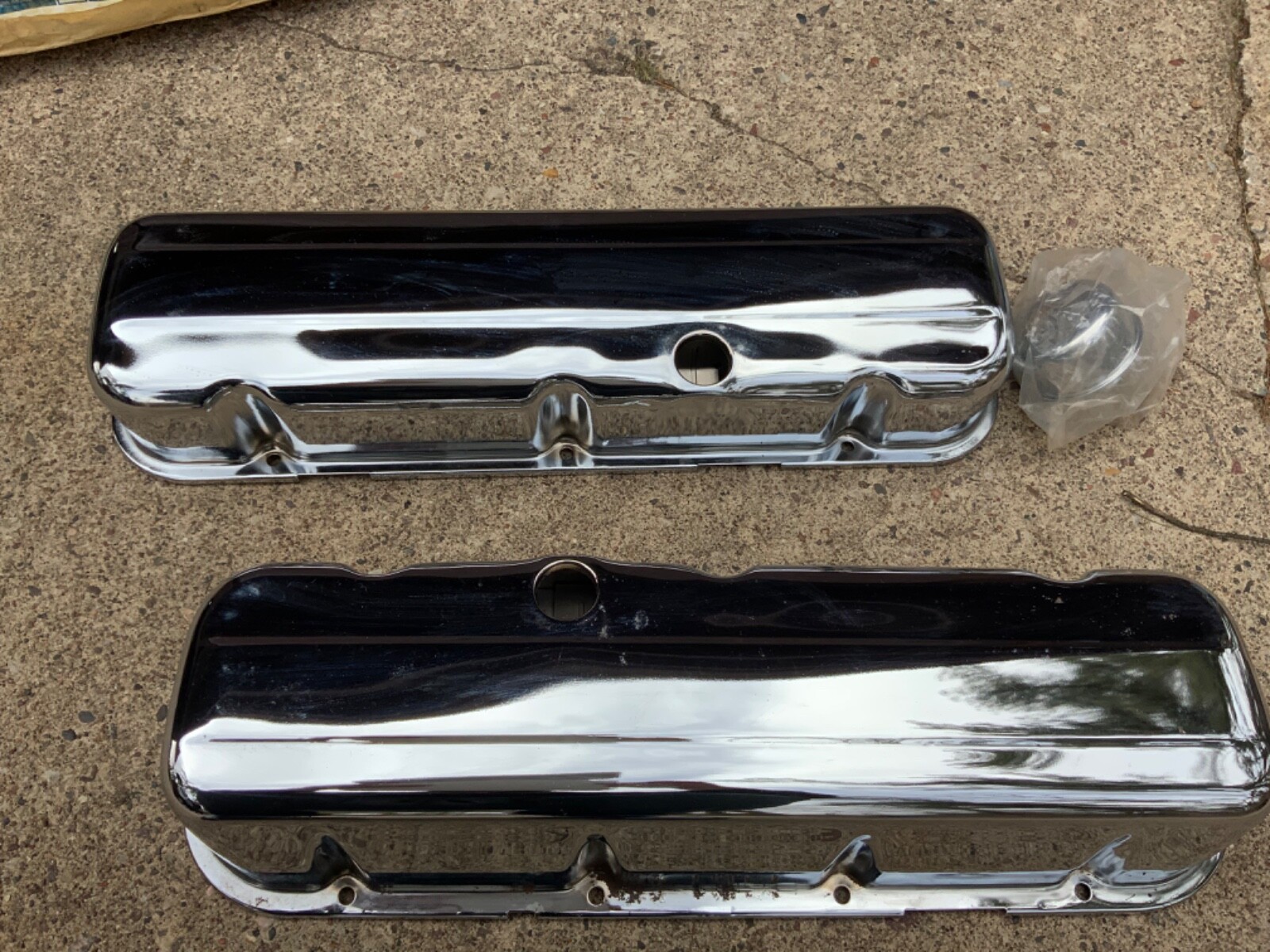 New Set Chrome BBC Chevy 454 Tall Stamped Valve Covers 396 402 427 Big ...