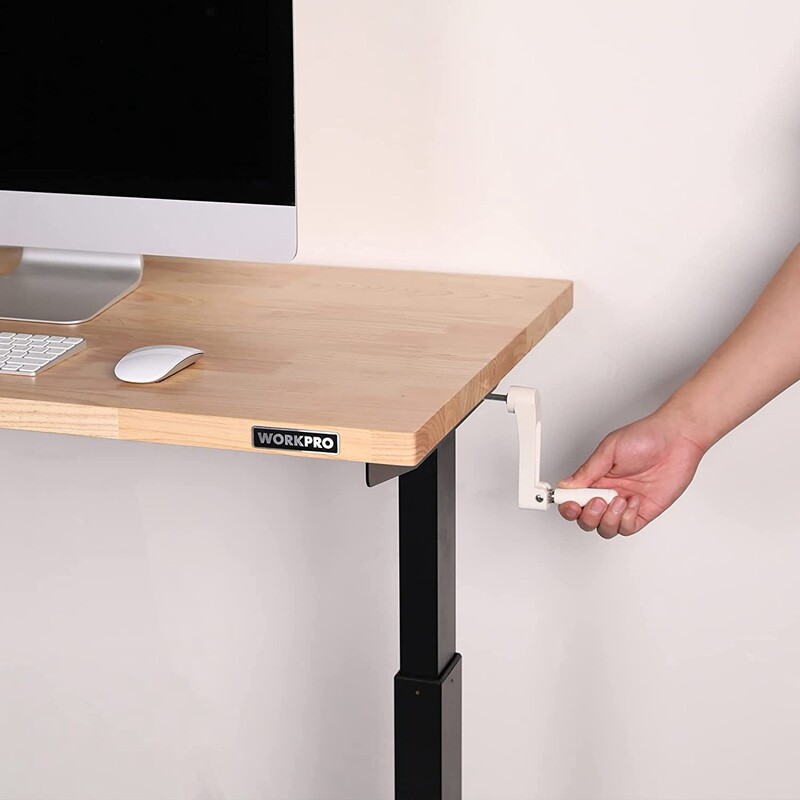 WORKPRO 60" 5FT Height Adjustable Work Table Wooden Top Standing Desk ...