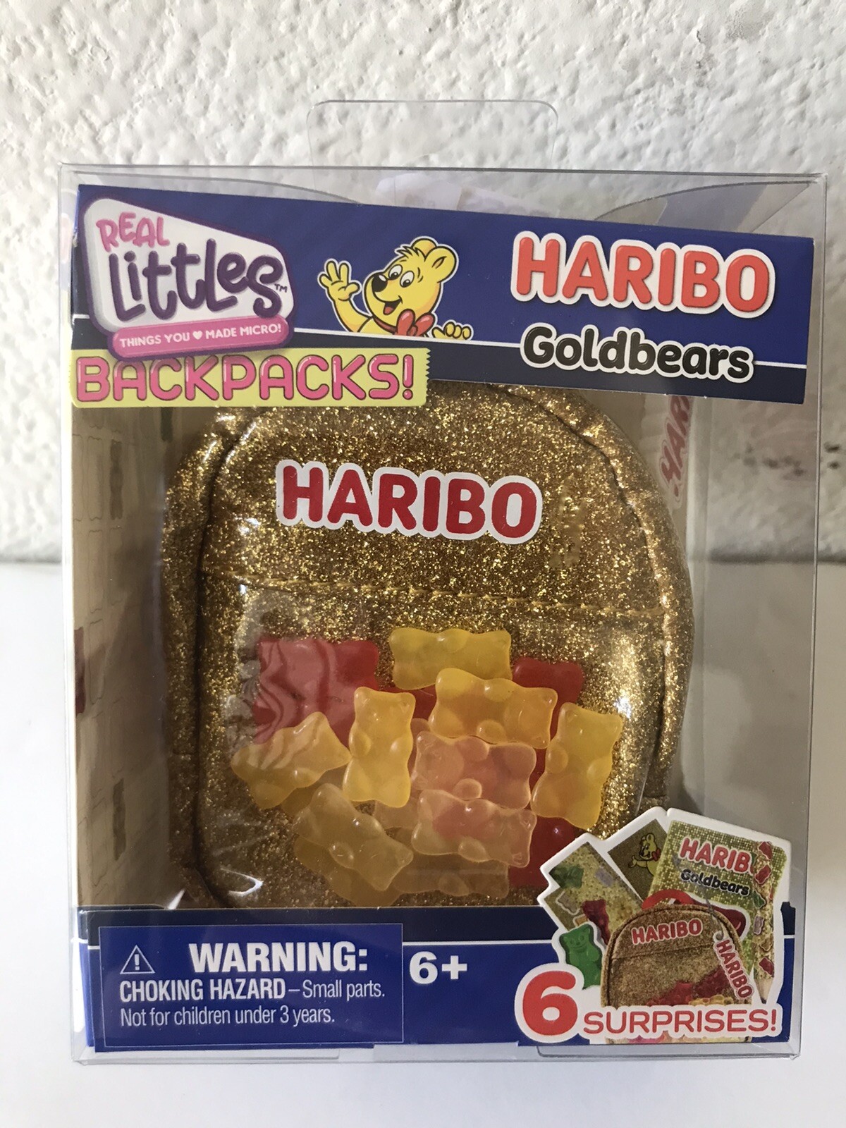 REAL LITTLES GOLD SPARKLY HARIBO GOLDBEARS MINI BACKPACK NEW IN PACKAGE ...