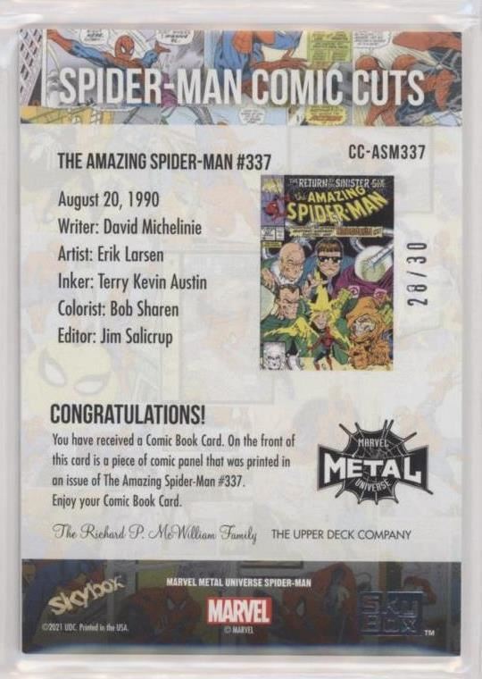 EPACK Spiderman Metal Universe Comic Cuts [30] CC-ASM337 Amazing Spider ...