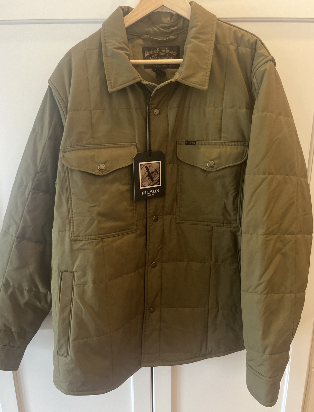 Filson Cover Cloth Quilted Jac Shirt | Size XL | Olive | 20263392 | NWT ...