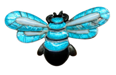 Vintage Bumble Bee flying insect bug brooch pin sterling silver Margot ...