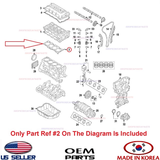 Genuine OEM Engine Cylinder Head Gasket for Hyundai 223112E100 for sale ...
