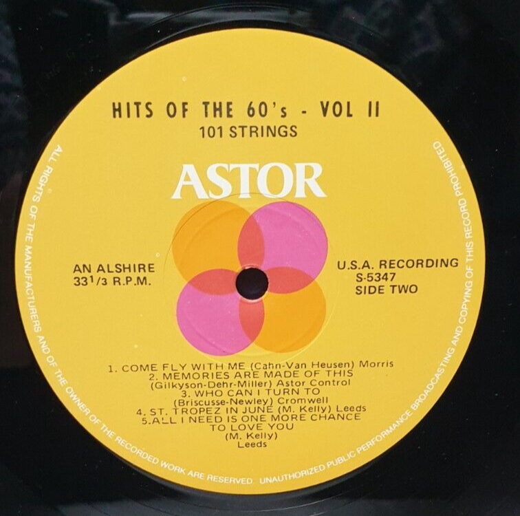 60s Style 101 Strings LP Alshire Records Astor Label S 5331 | eBay