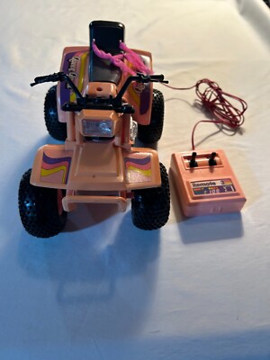 VTG 1980's Barbie Remote Control Four Wheeler Quad Pink Purple Works 4 ...