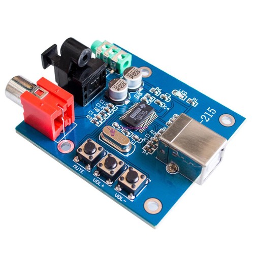 PCM2704 USB 3.5mm DAC to S/PDIF Sound Card Decoder Board Analog Output ...