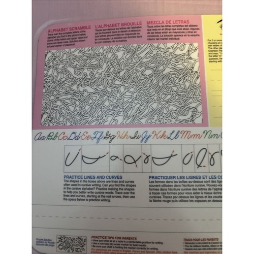 Cursive Alphabet English/Spanish Laminated Placemat Education ...
