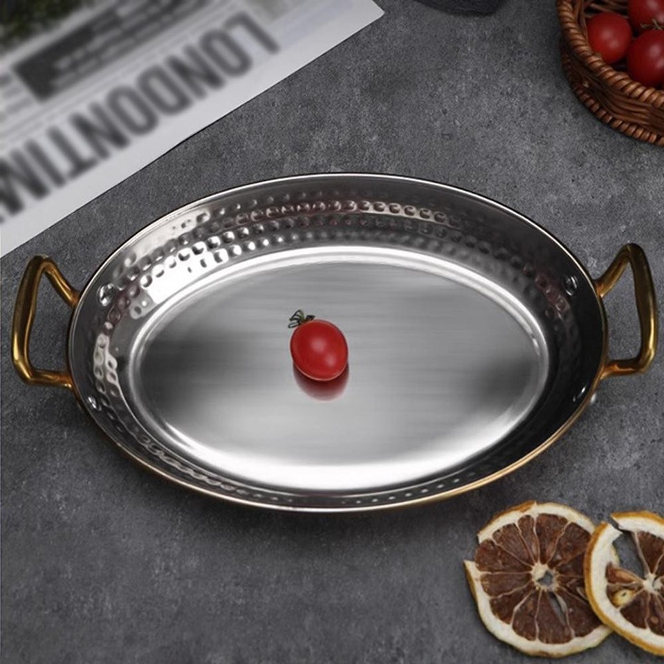 Stainless Steel Elliptical Plate Creative Golden Fish Plate Lot E0 | eBay