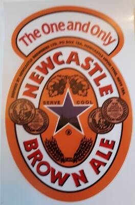Newcastle Brown Ale Sticker Lambretta Vespa Car Bike Scooter Camper Van ...